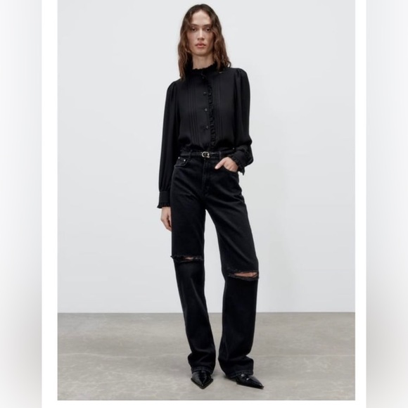 Zara | Jeans | New With Tags Never Work Black High Waisted Zara | Poshmark